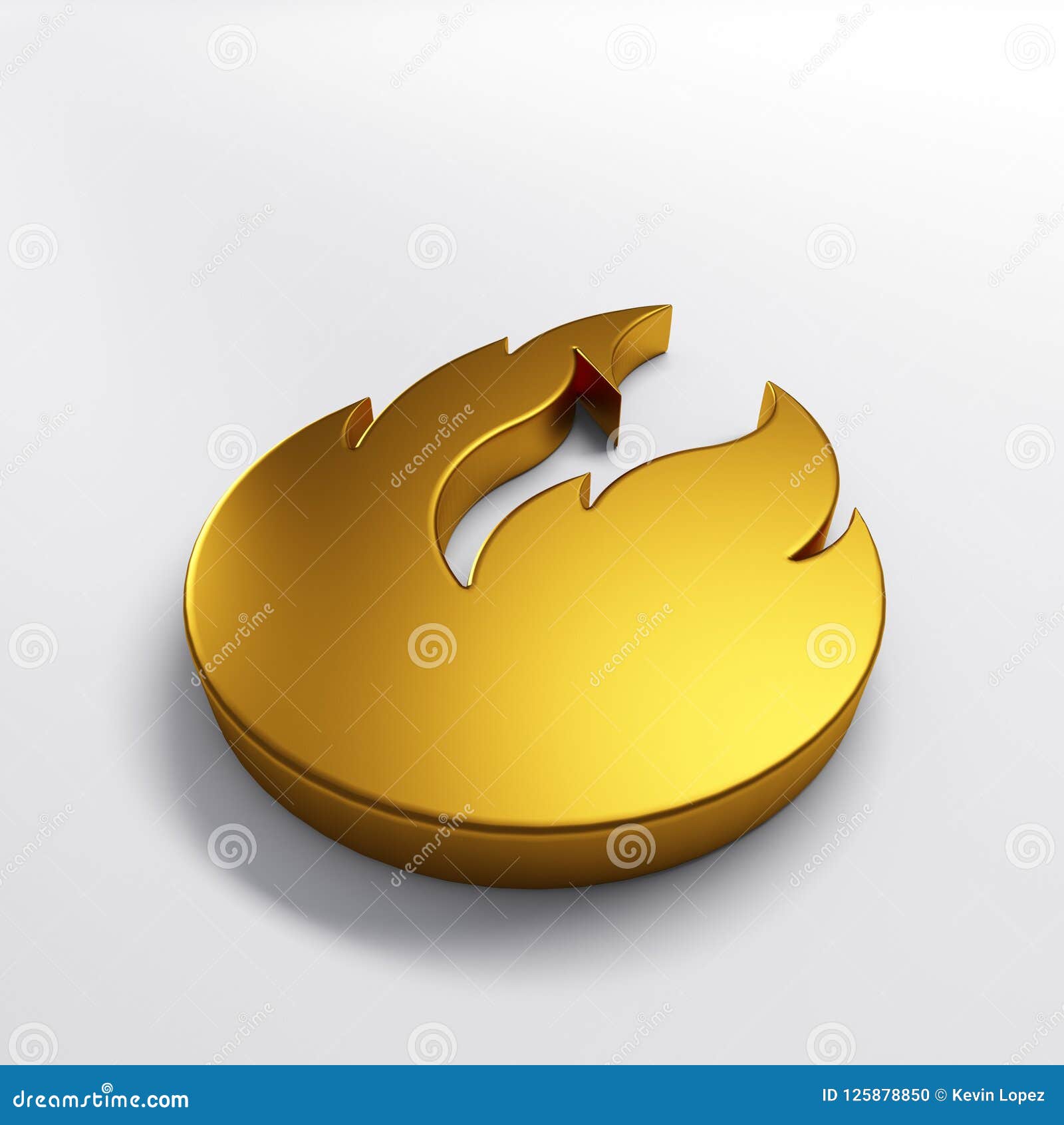 Gold Fire Flame with Negative Space. 3D Render Illustration Stock ...