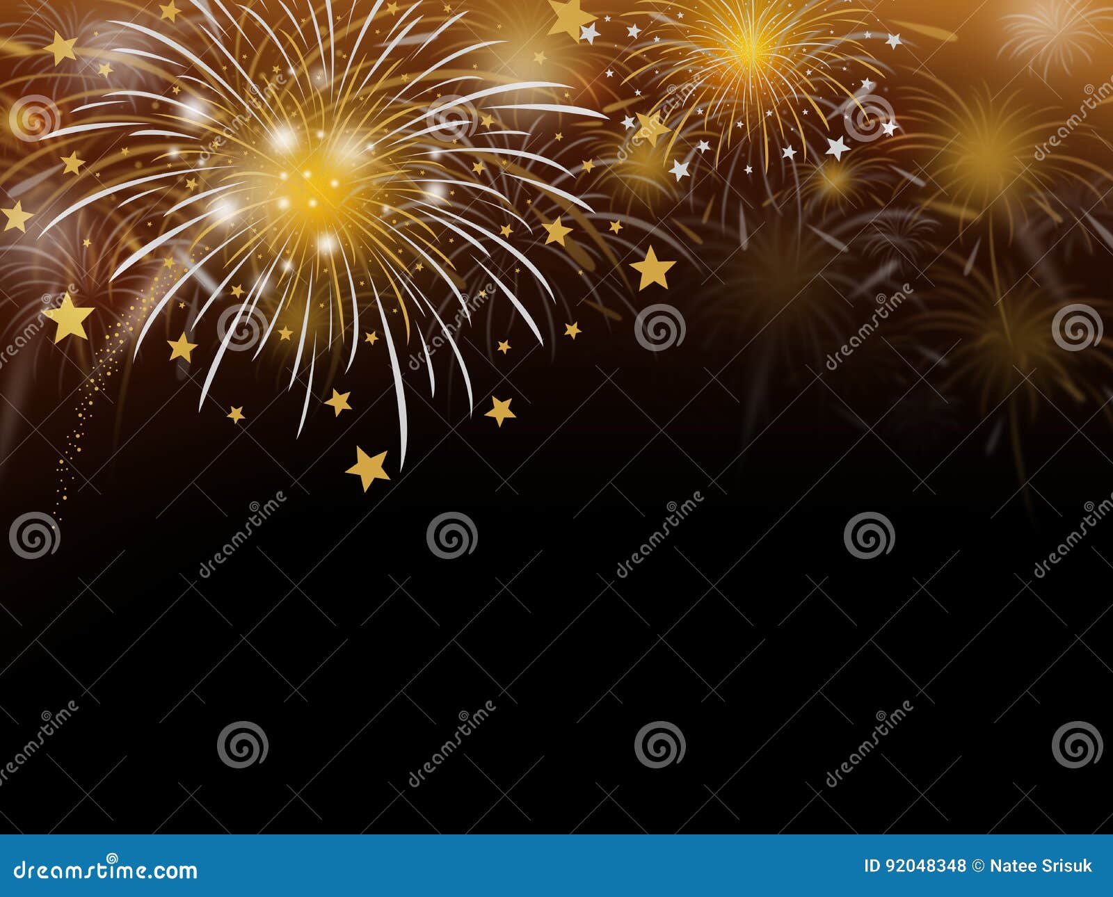 Gold fireworks background stock illustration. Illustration of fire ...