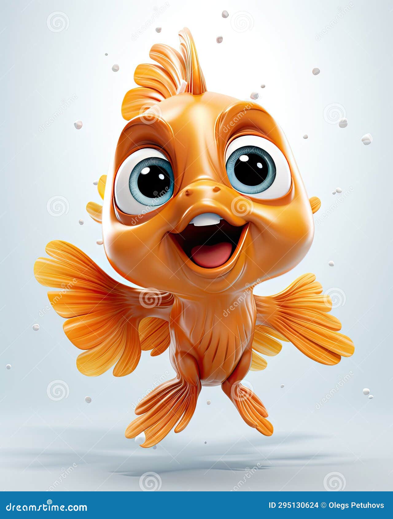 A Gold Fish with Big Eyes and a Smile on Its Face. Generative Ai Stock ...