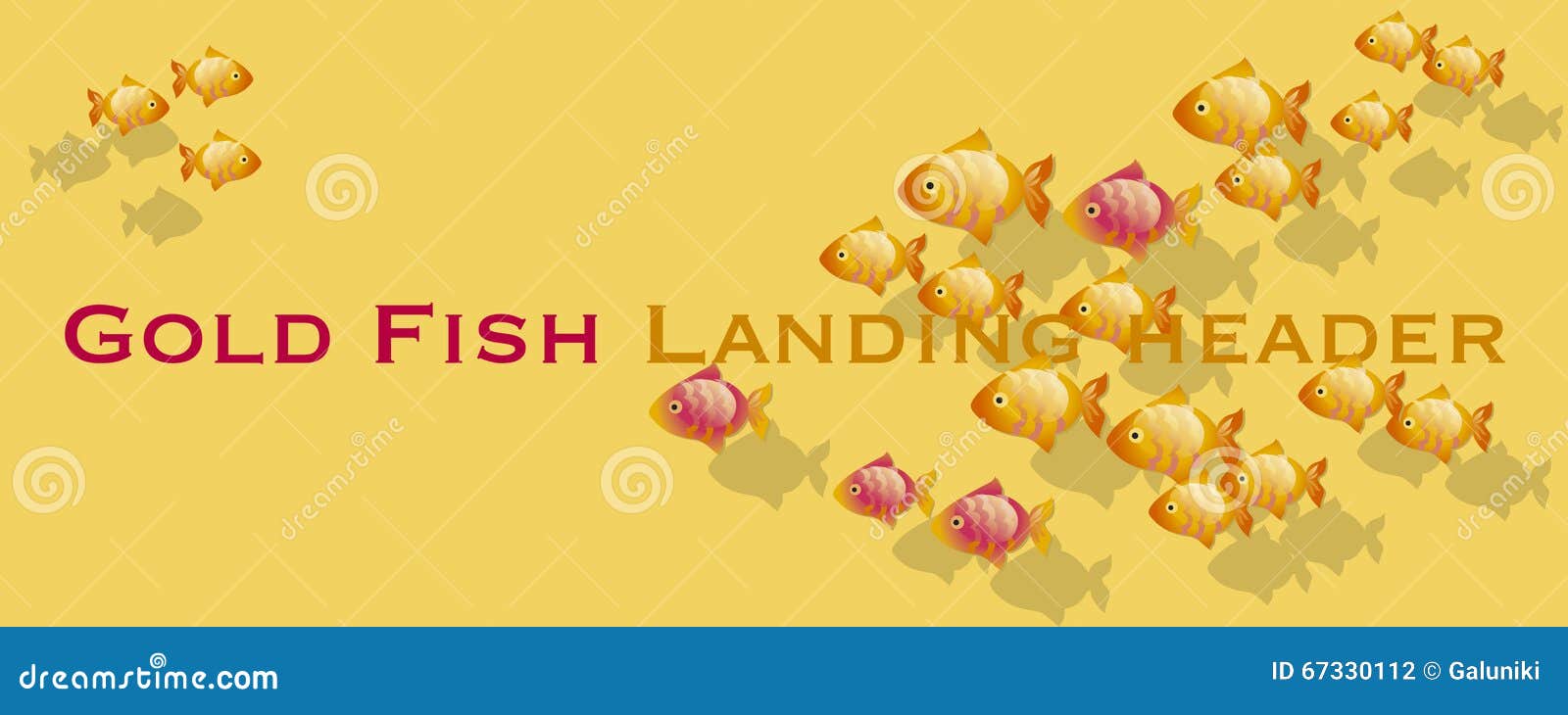 Gold fish header template stock vector. Illustration of start - 67330112