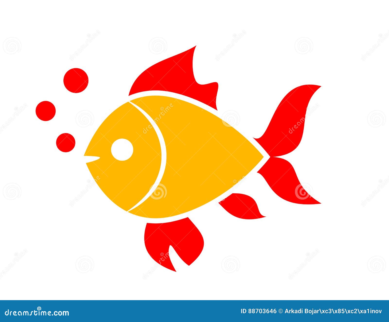 Gold fish vector icon stock vector. Illustration of animal - 88703646