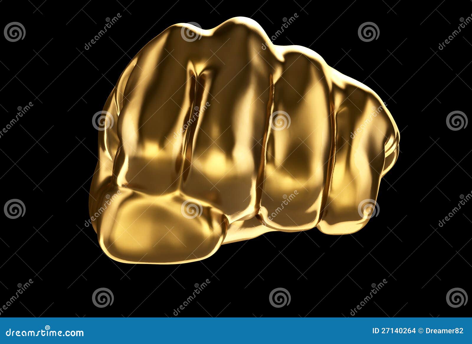 Gold fist stock illustration. Illustration of power, reflection - 27140264