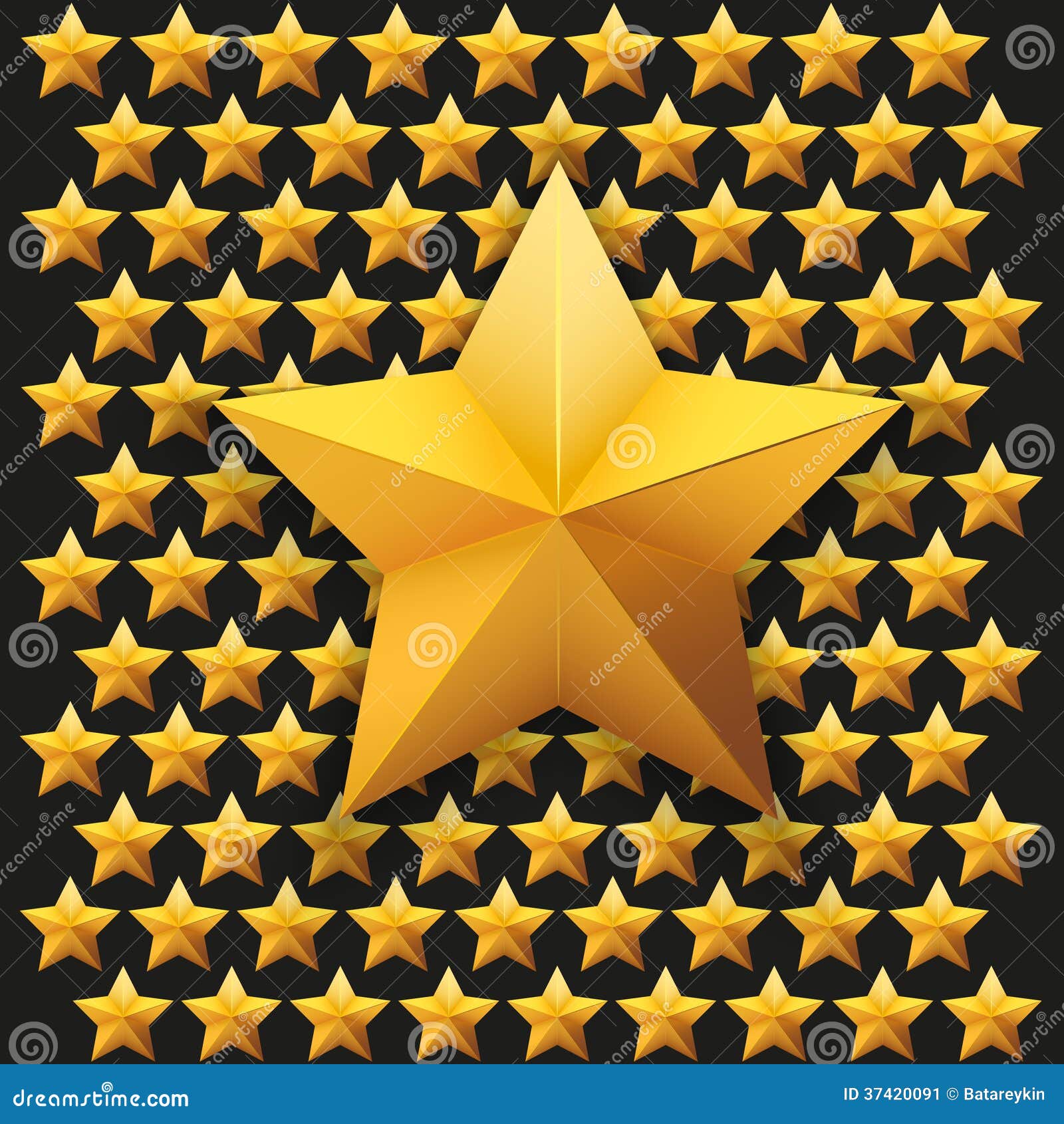 Gold Five-pointed Premium Stars. Vector Stock Vector - Illustration of ...