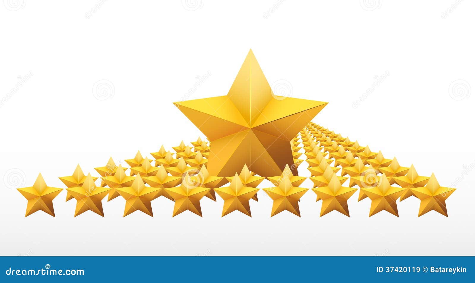Gold Five-pointed Premium Stars. Vector Stock Vector - Illustration of ...