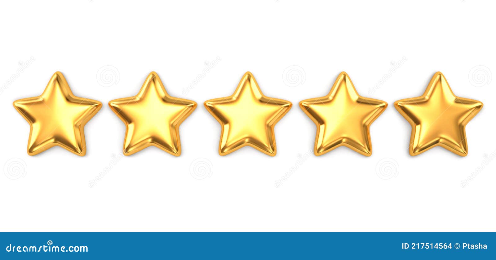 Gold Five Star Quality Rating Isolated on White. Clipping Path Included ...