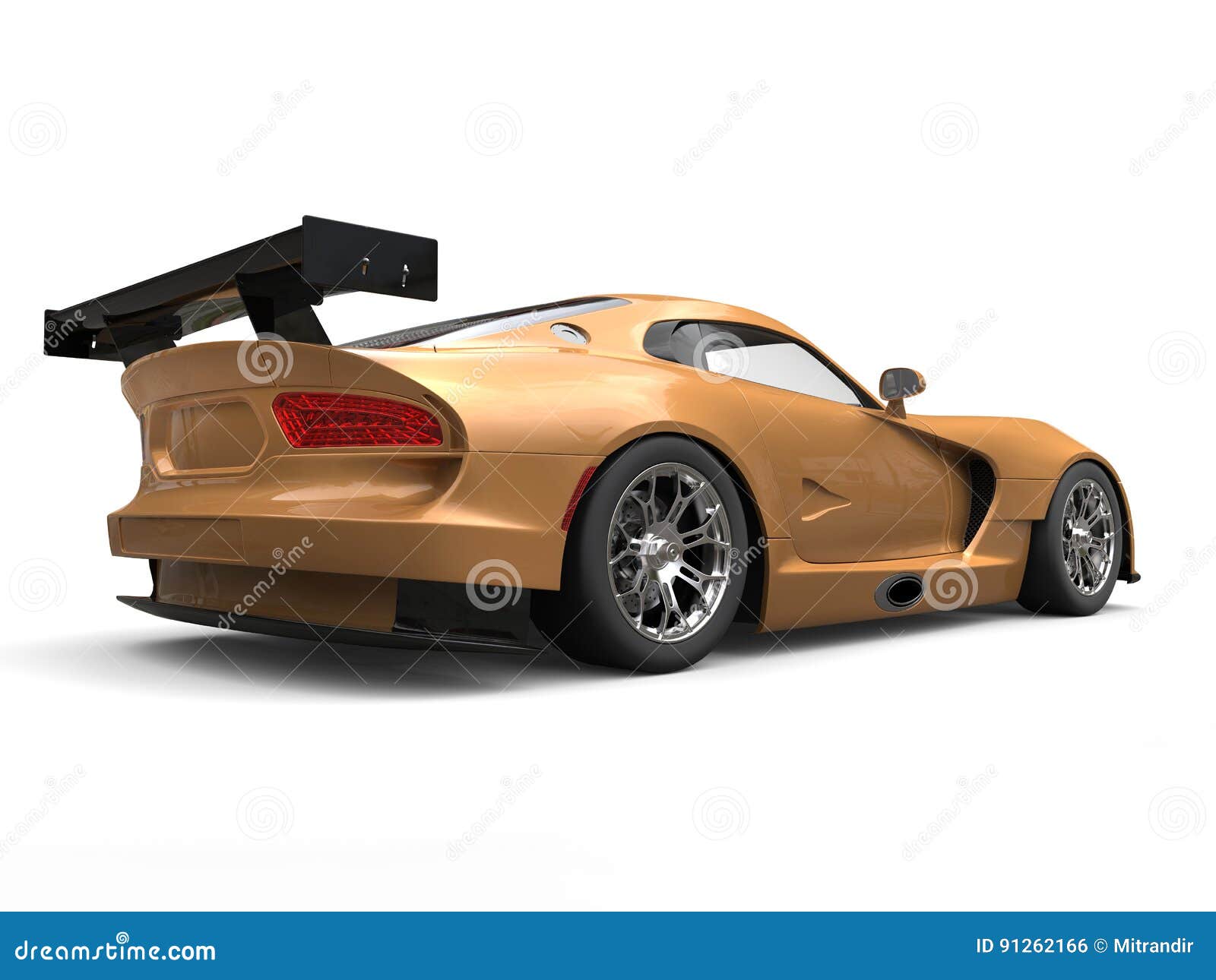 Gold Flake Painted Modern Supercar - Back View Stock Illustration ...