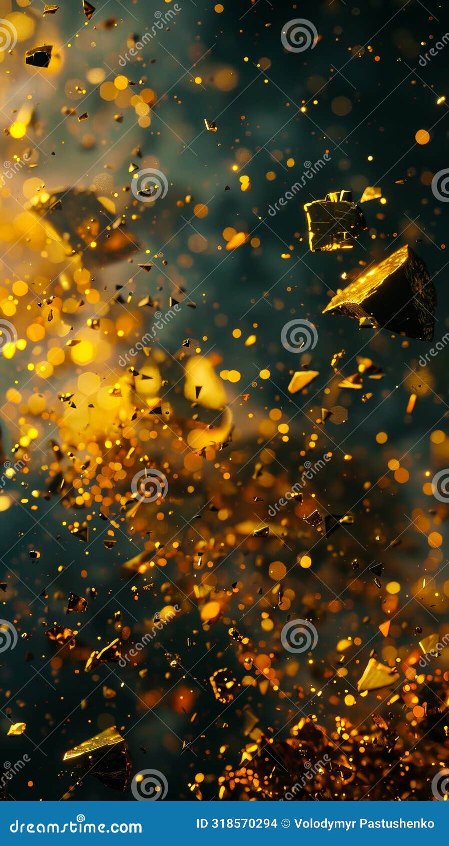 Gold Flakes Falling from the Sky Stock Photo - Image of spark, sparkle ...