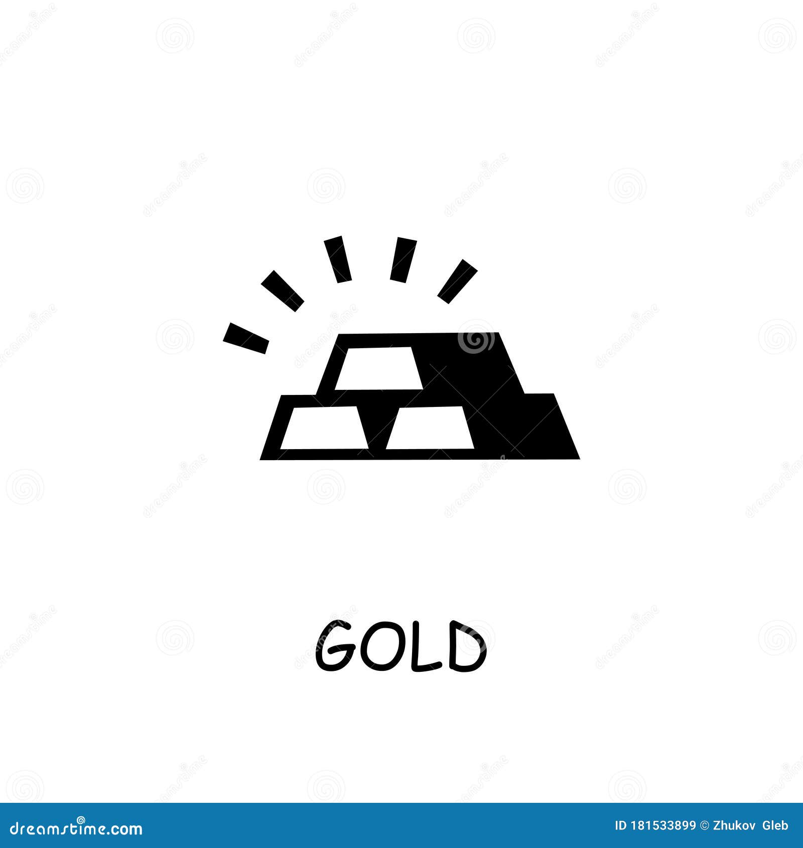 Gold flat vector icon stock illustration. Illustration of icon - 181533899