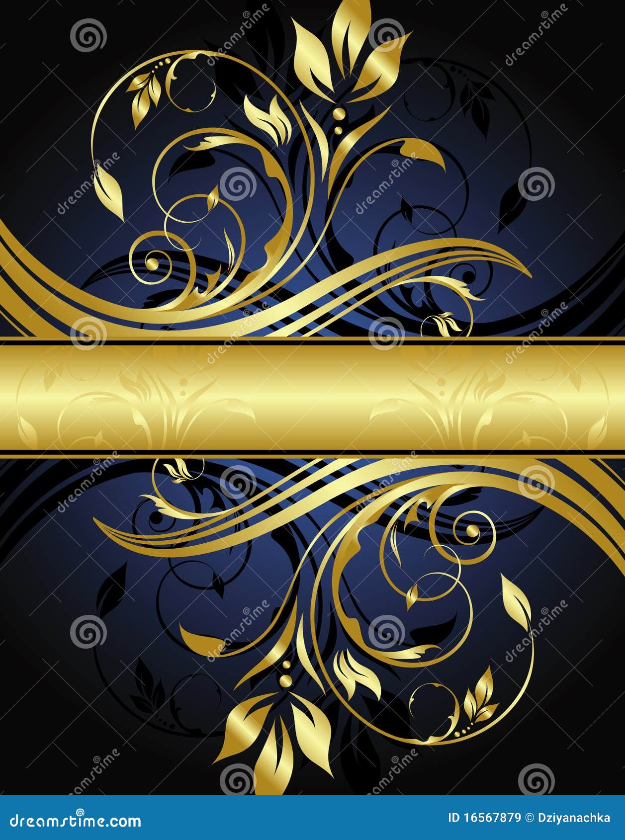 Gold floral abstraction stock vector. Illustration of header - 16567879