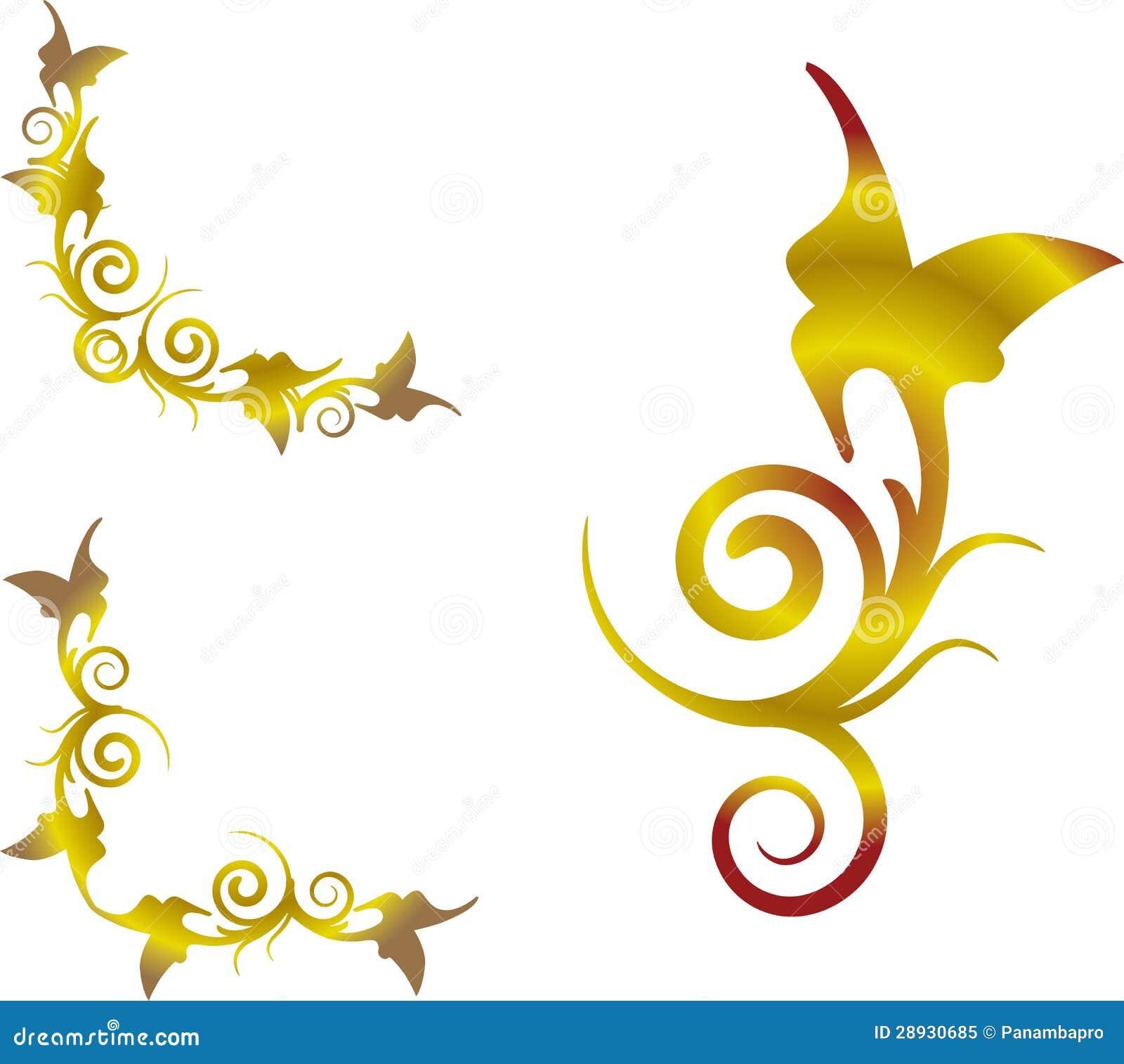 Gold floral corner stock vector. Illustration of floral - 28930685