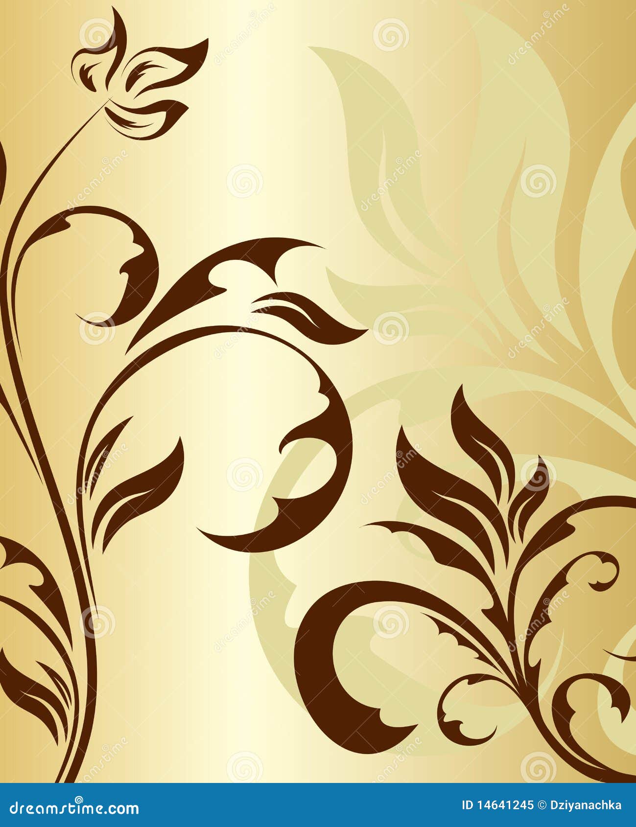 Gold floral design stock vector. Illustration of filigree - 14641245