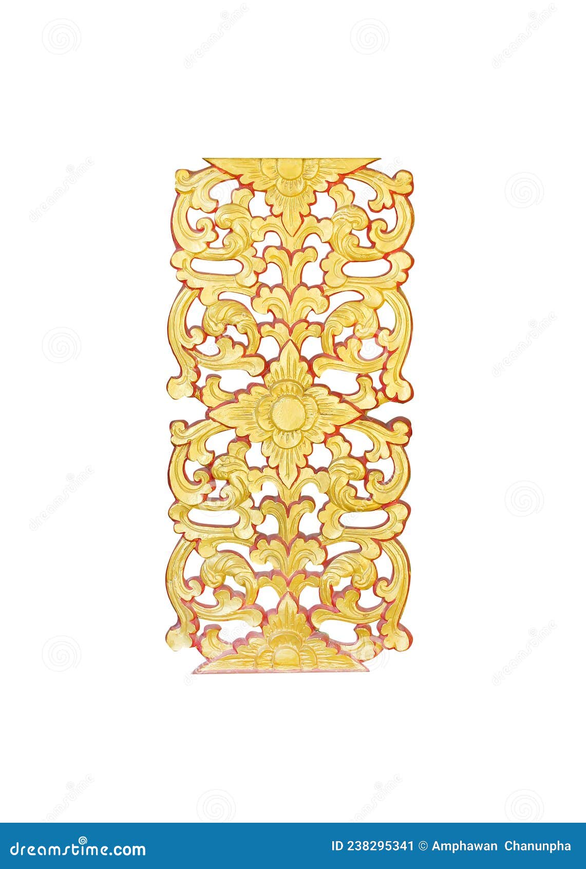 Gold Floral Engraving with Red Edge Patterns for Decorative Design ...