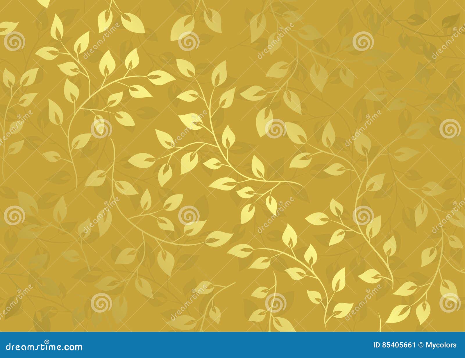 Gold Floral Floral Pattern - Vector Stock Vector - Illustration of ...