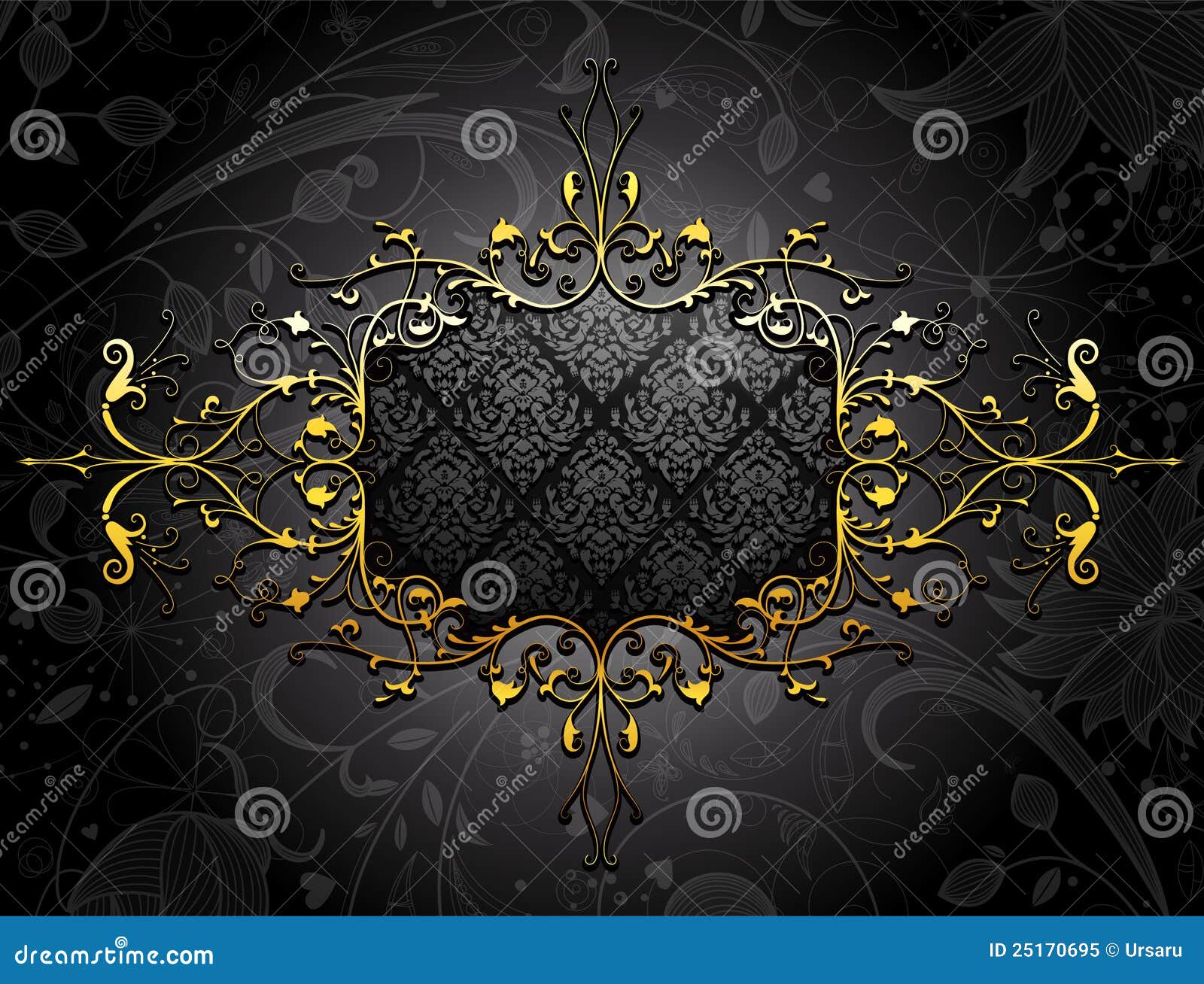 Gold floral frame stock illustration. Illustration of frame - 25170695