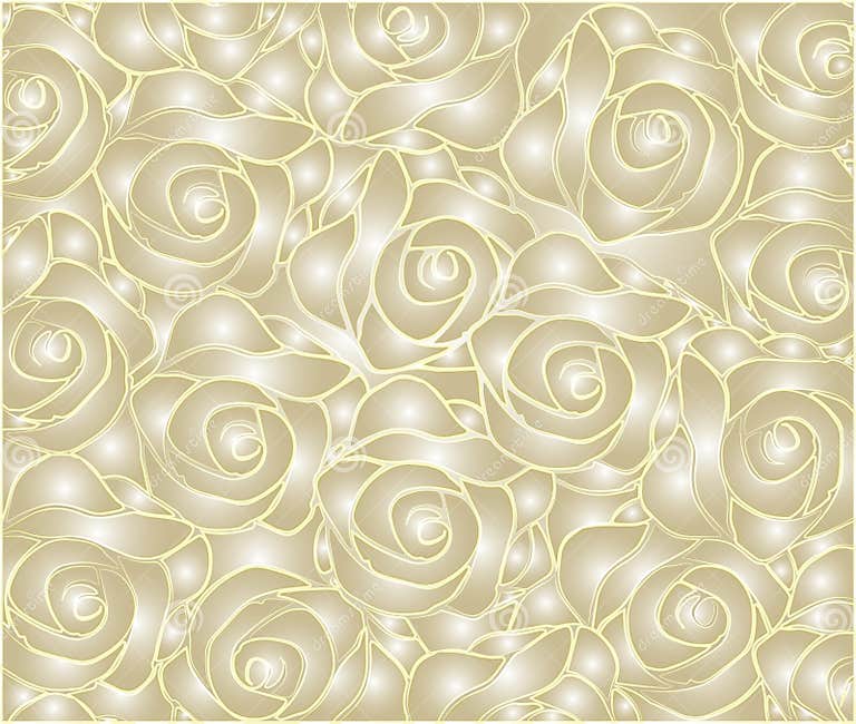 Gold floral rose pattern stock vector. Illustration of beautiful - 90475197