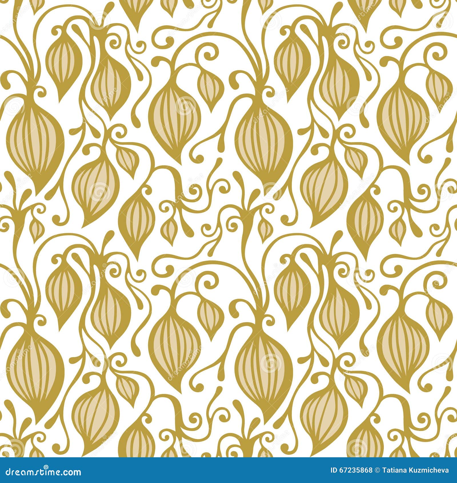 Gold Floral Seamless Lace. Vector Pattern Stock Vector - Illustration ...