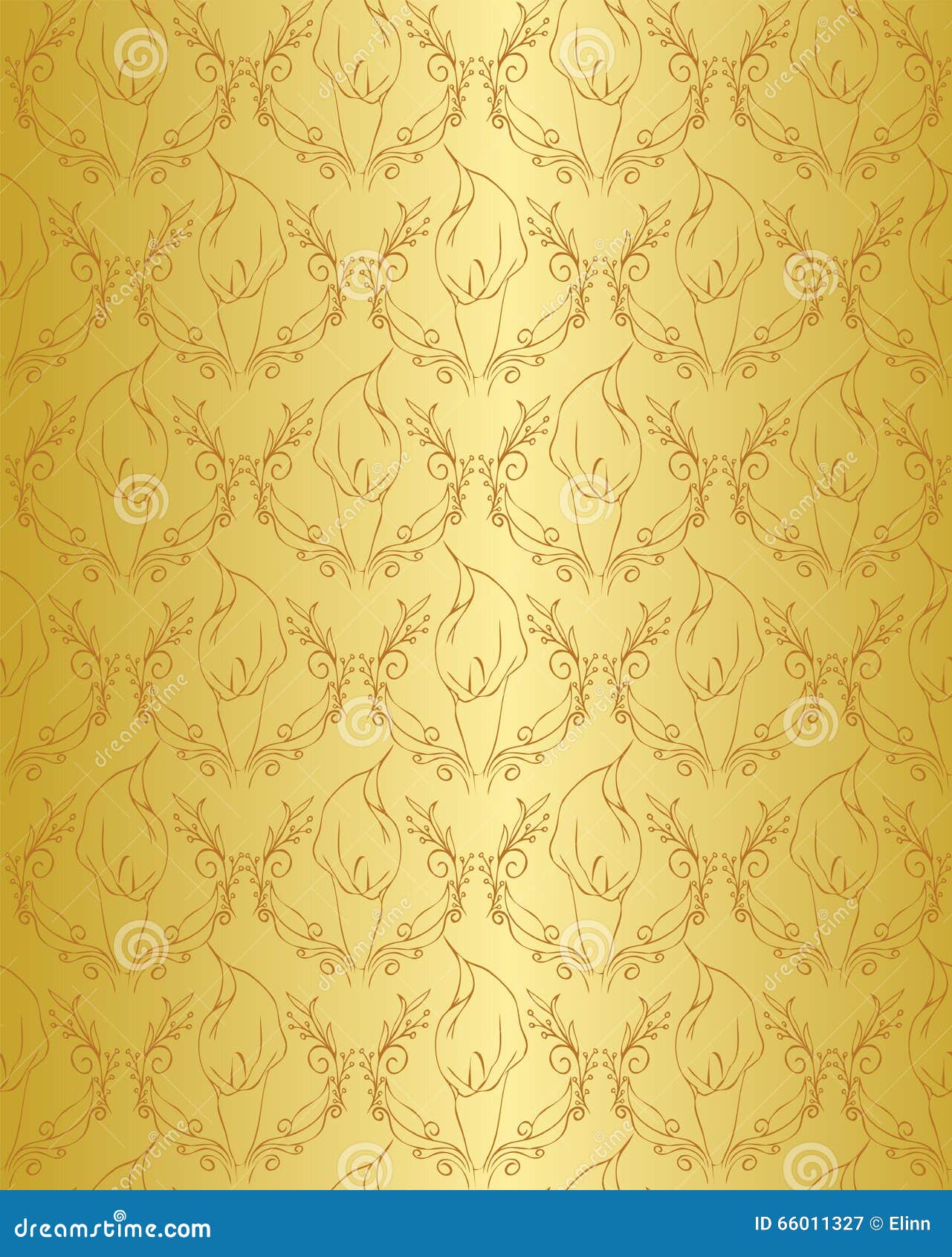 Gold Floral Vintage Seamless Pattern Stock Vector - Illustration of ...