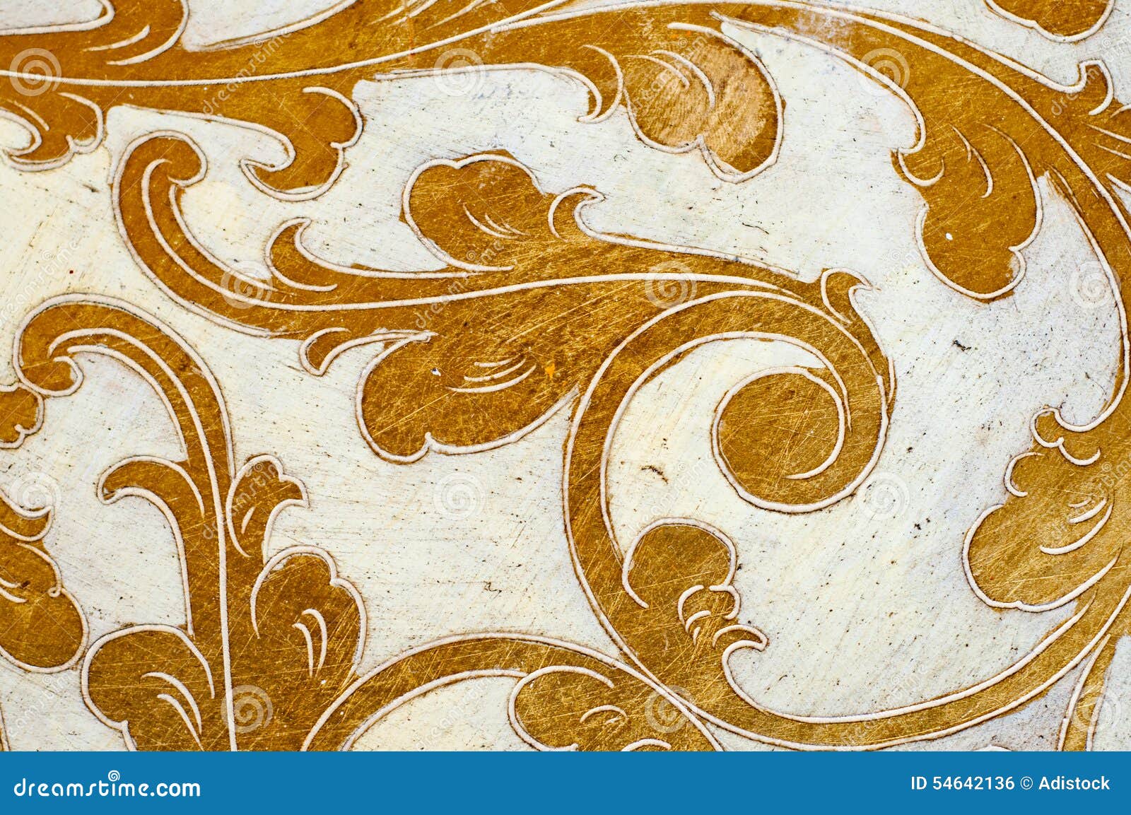 Gold Flourish Design. White Background. Stock Photo - Image of flourish ...