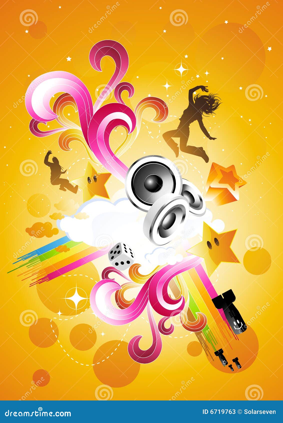 Gold Flow Music stock illustration. Illustration of elegance - 6719763