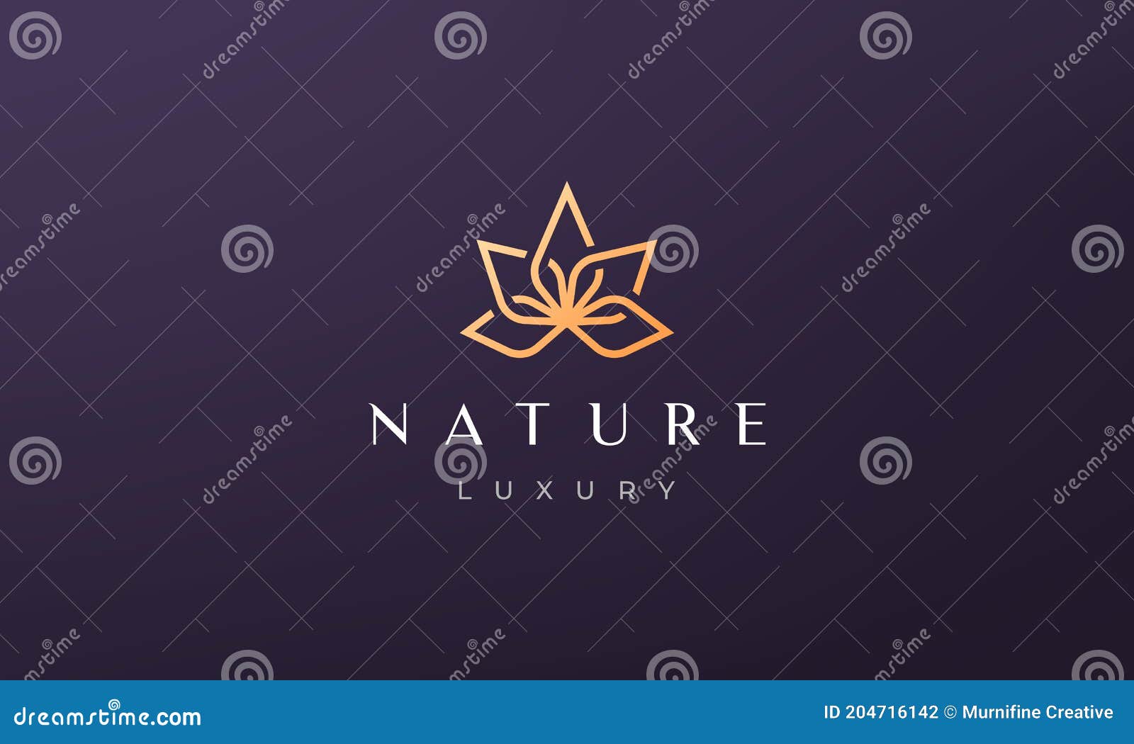 Gold Flower Leaf Logo in a Luxury and Modern Style Stock Vector ...