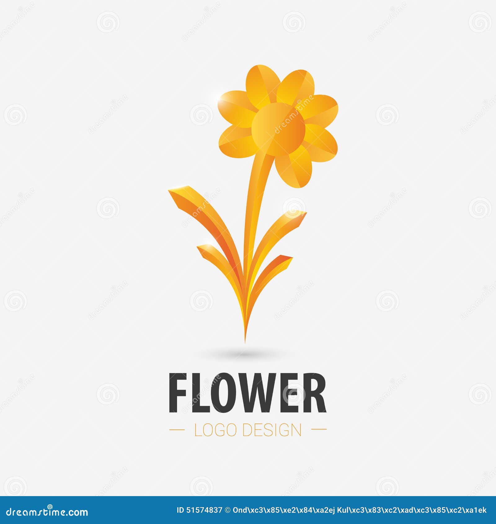 Gold Flower Logo. Vector Illustration Stock Vector - Illustration of ...