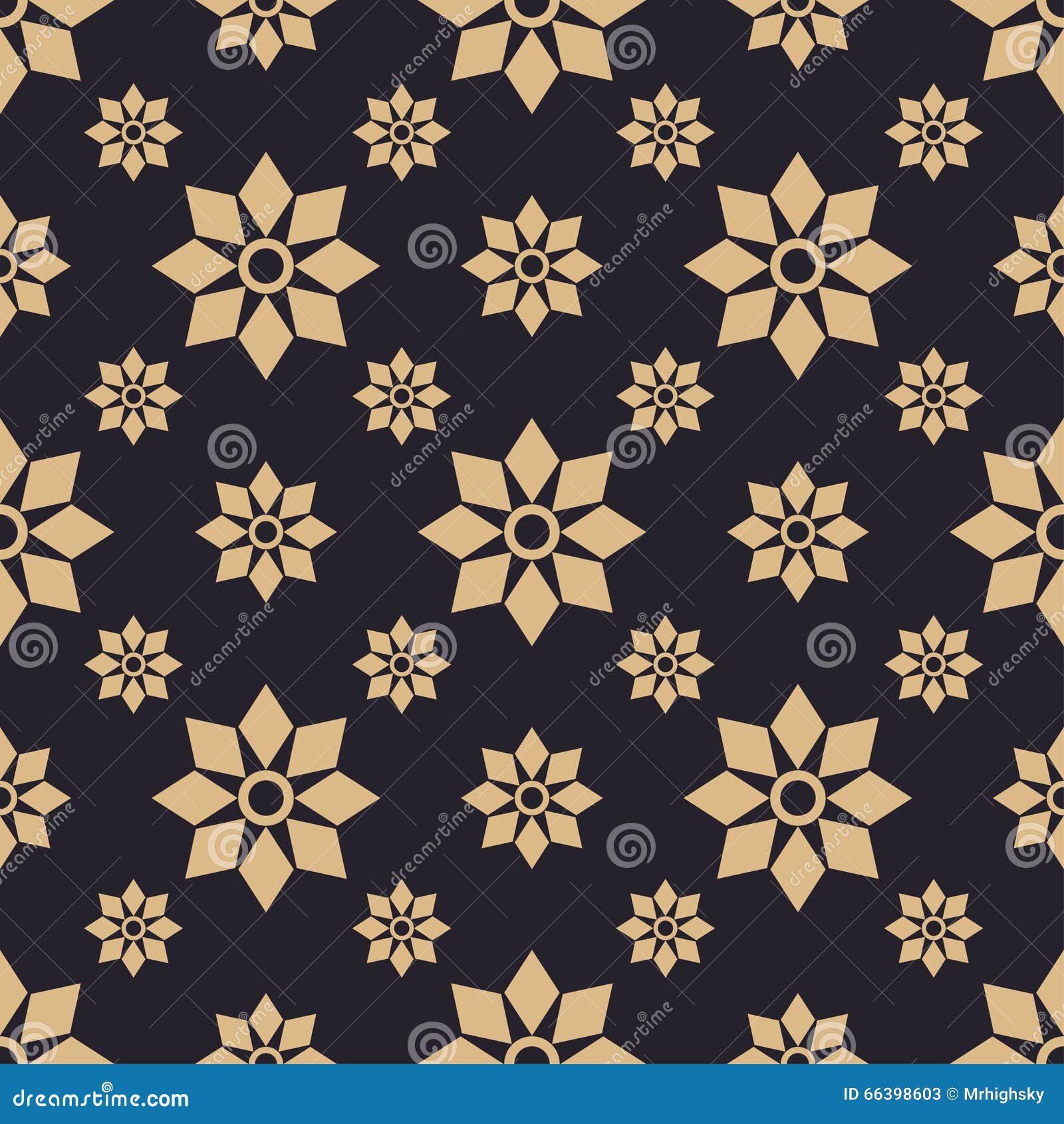 Gold Flowers Pattern Design Stock Vector - Illustration of element ...