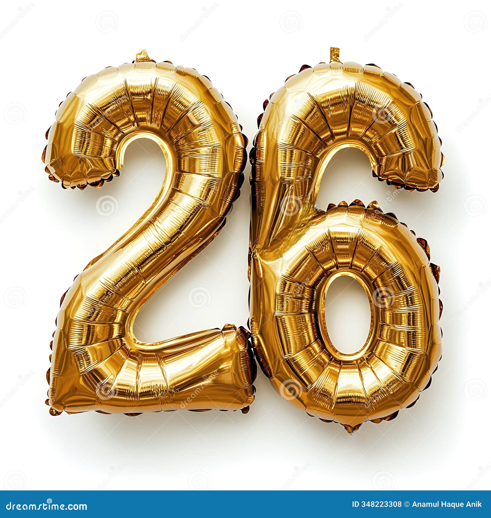 Gold Foil Balloons Spelling Out the Number 26 Stock Photo - Image of ...