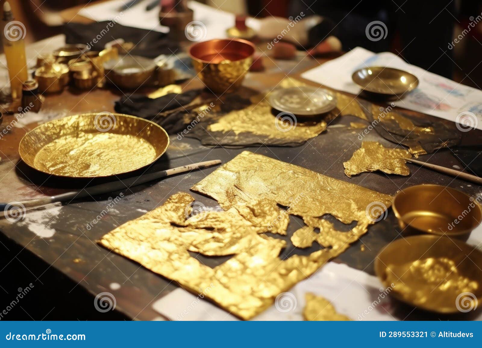 Gold Foil Beating Workshop with Equipment Stock Image - Image of ...