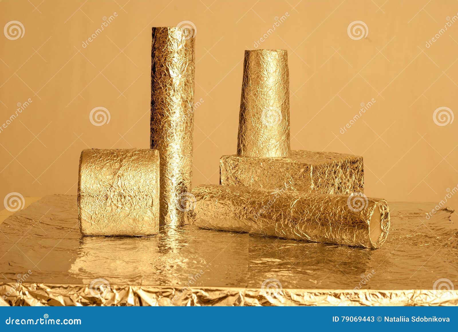 Gold foil figures stock image. Image of foil, reflection - 79069443