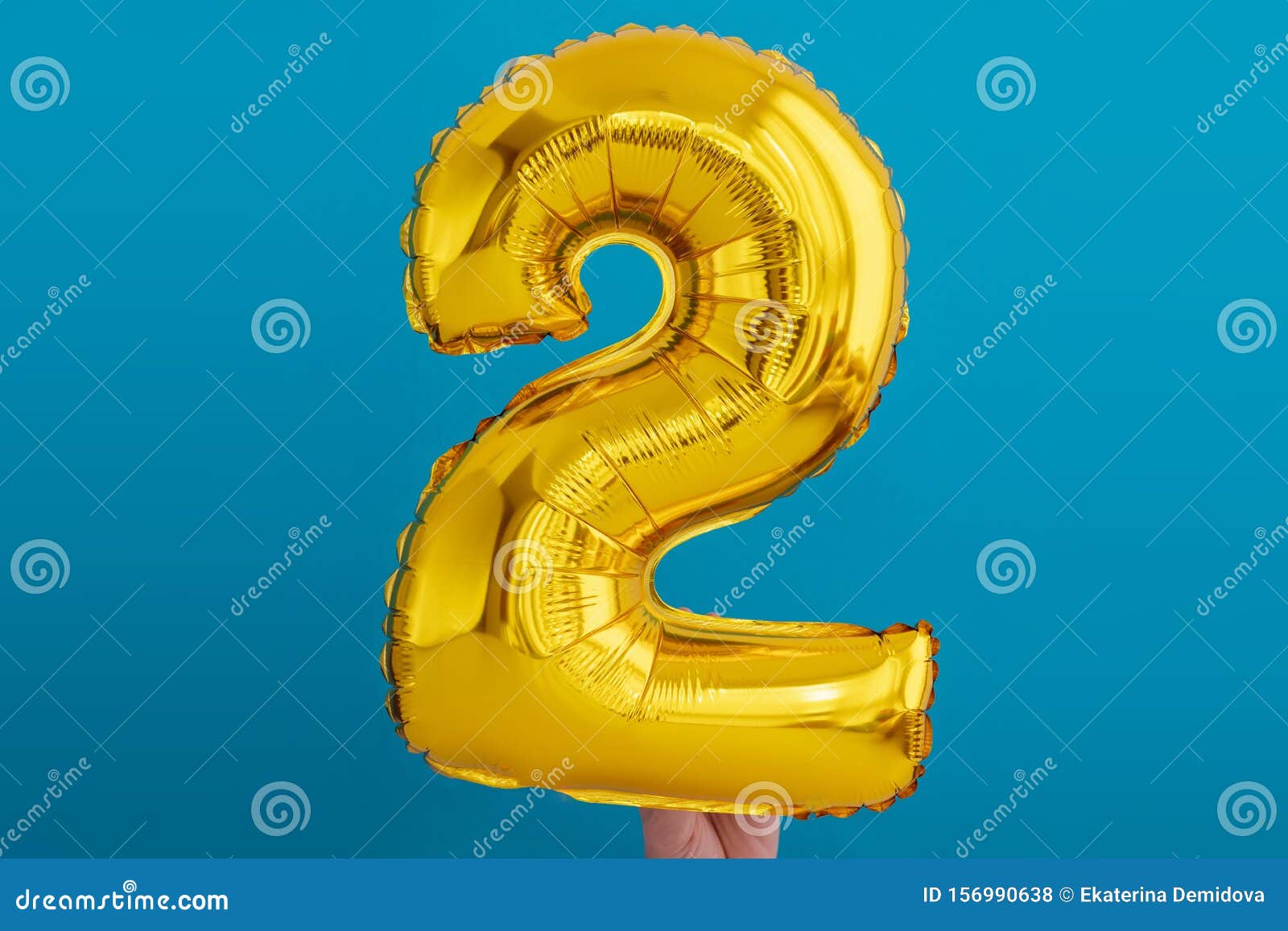Gold Foil Number 2 Celebration Balloon Stock Photo - Image of ...