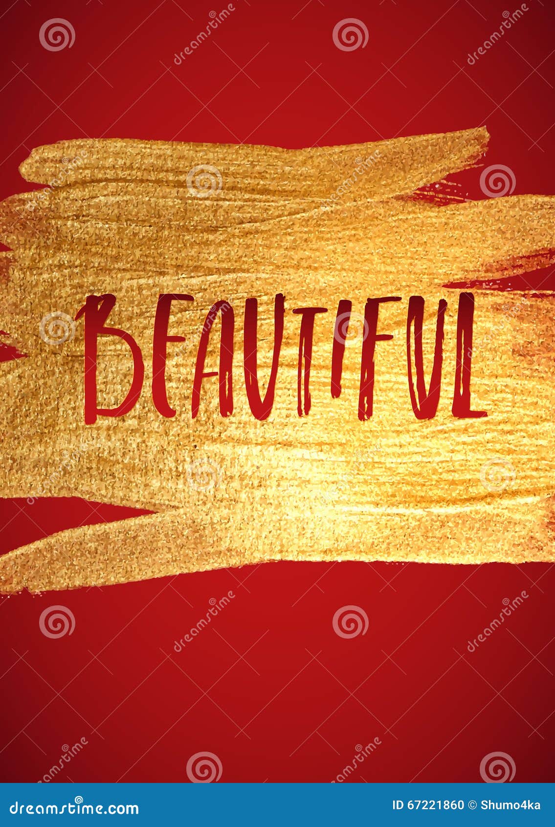 Gold Foil Red Calligraphy Poster Stock Vector - Illustration of modern ...