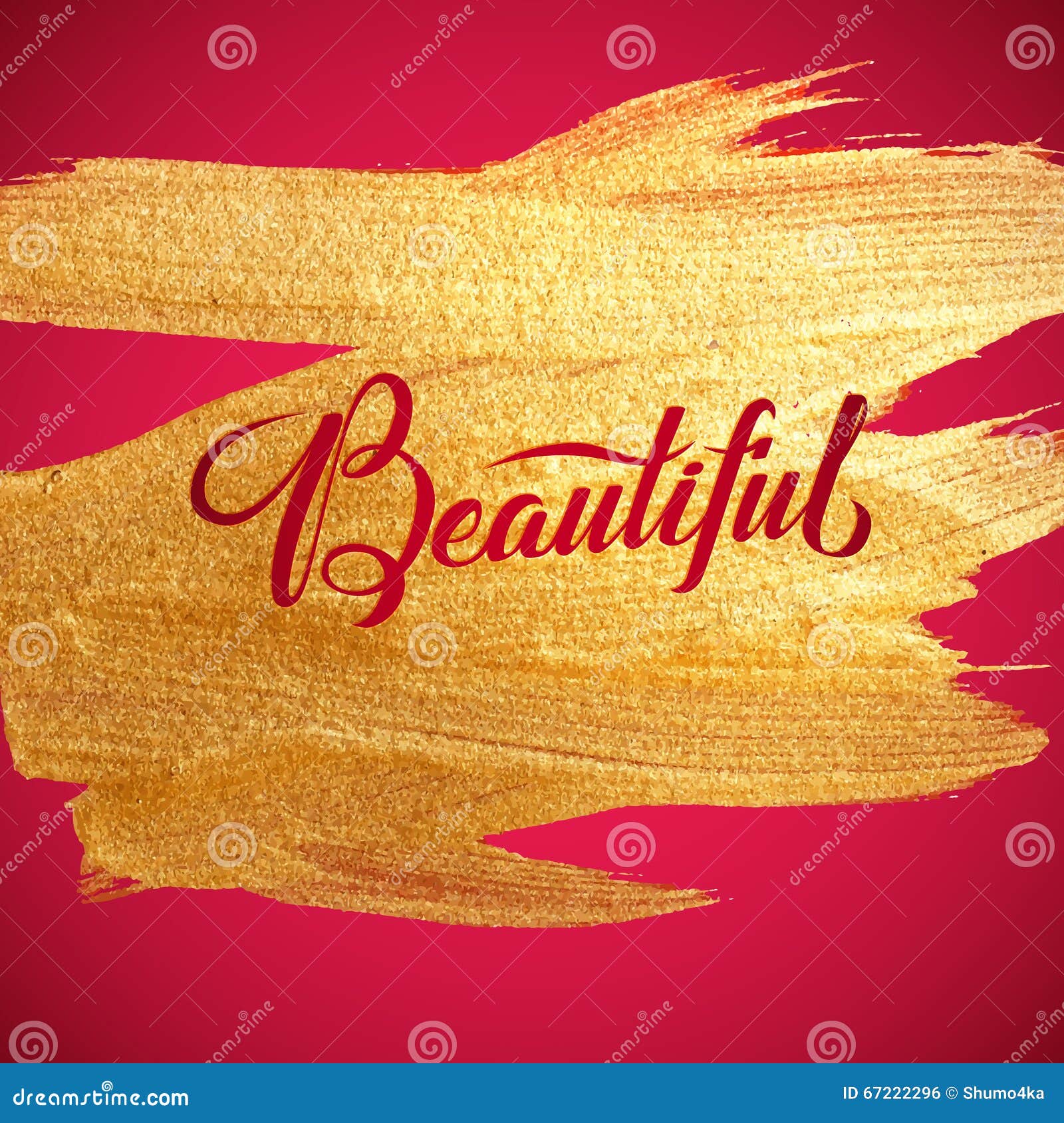 Gold Foil Red Calligraphy Poster Stock Vector - Illustration of modern ...