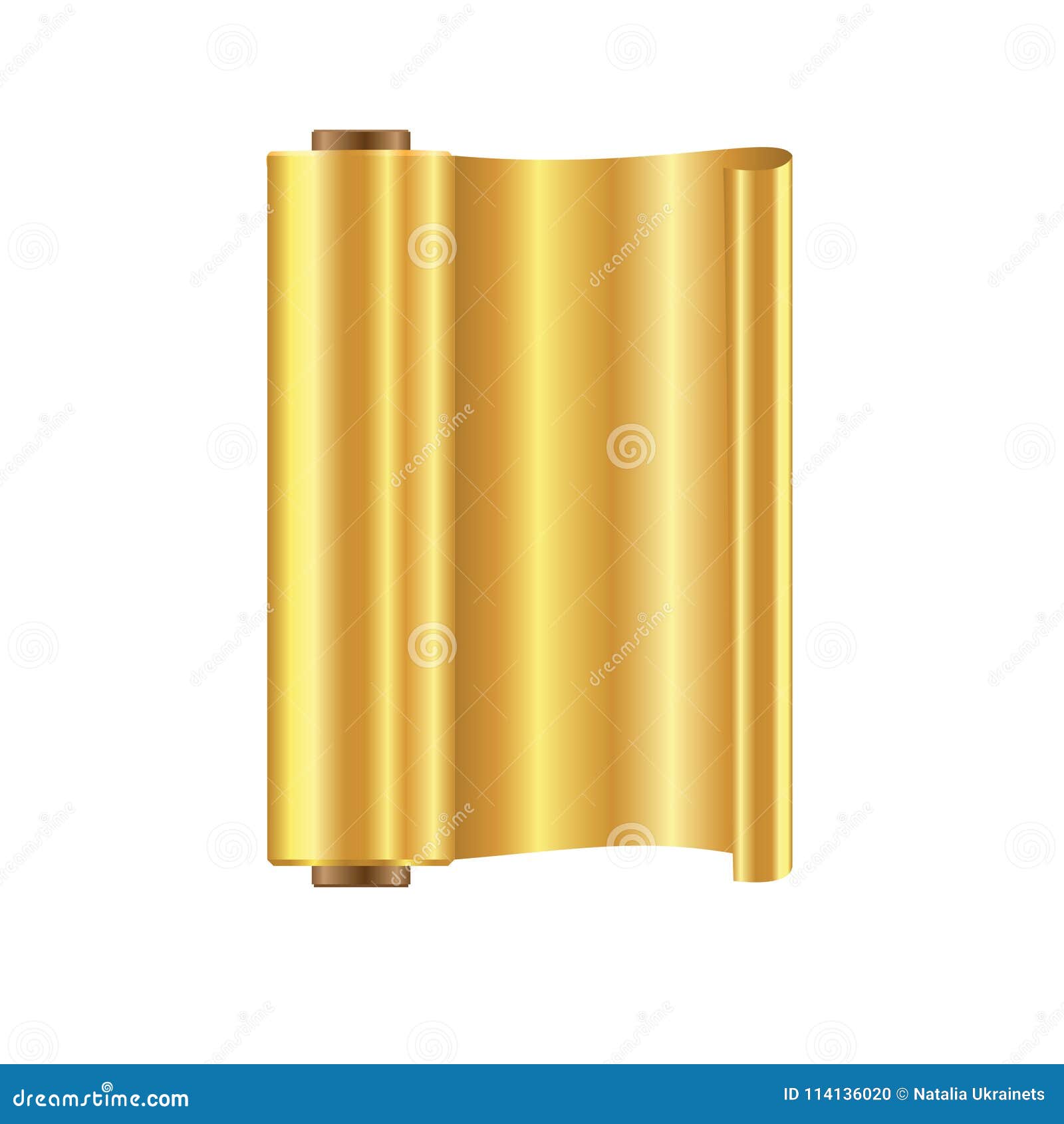 Foil Roll Set Vector. Aluminium, Metal, Gold, Baking Paper. Close Up ...