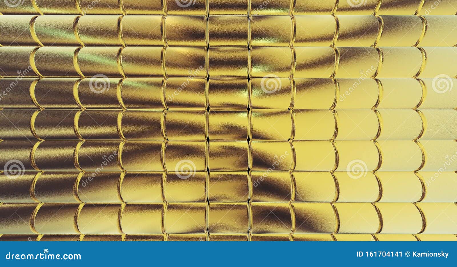 Gold Foil Tiles Texture Background 3D Rendering Stock Illustration ...