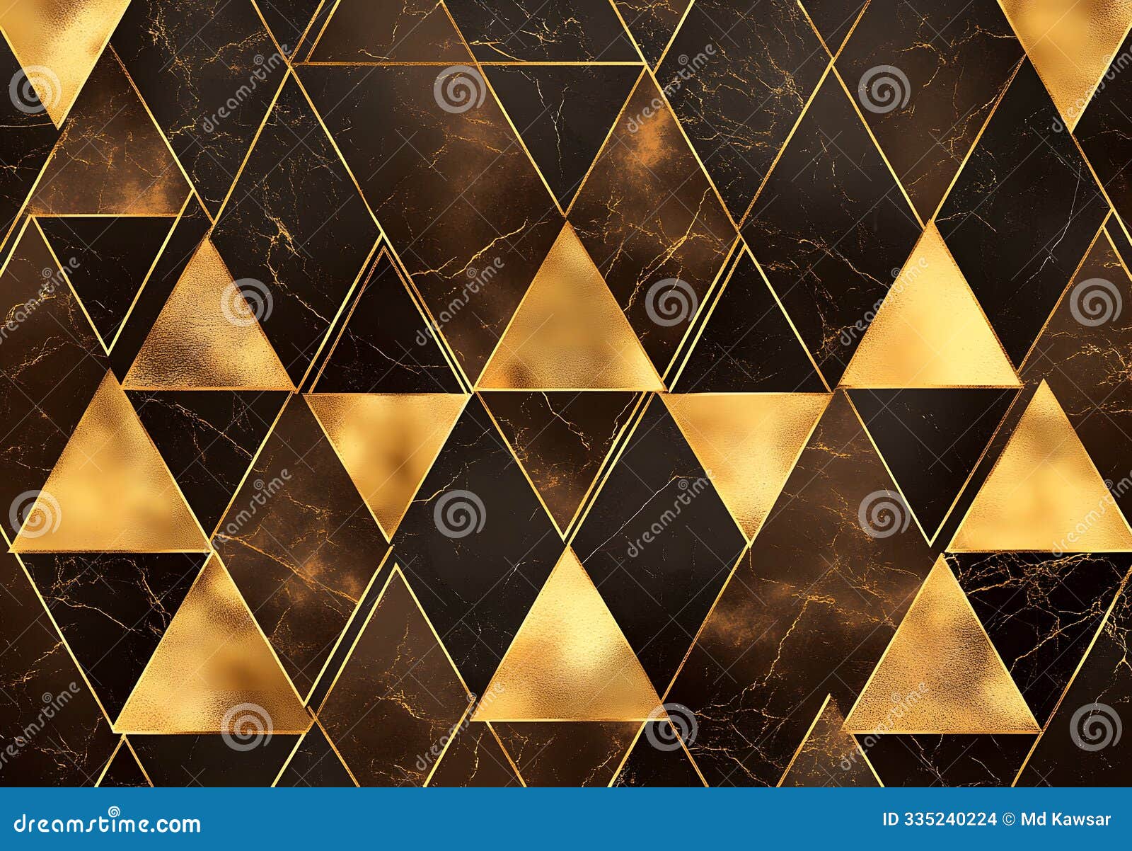 Gold Foil Triangle Marble Seamless Pattern Stock Illustration ...