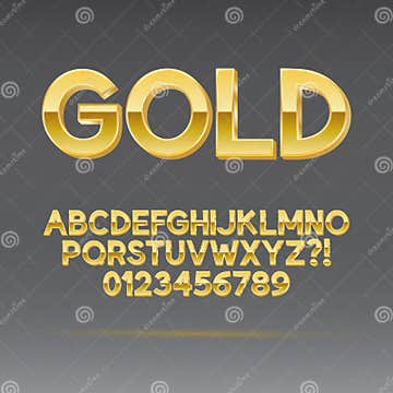 Gold Font and Numbers stock vector. Illustration of emblem - 37524834