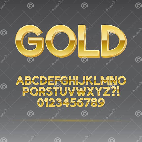 Gold Font and Numbers stock vector. Illustration of emblem - 37524834