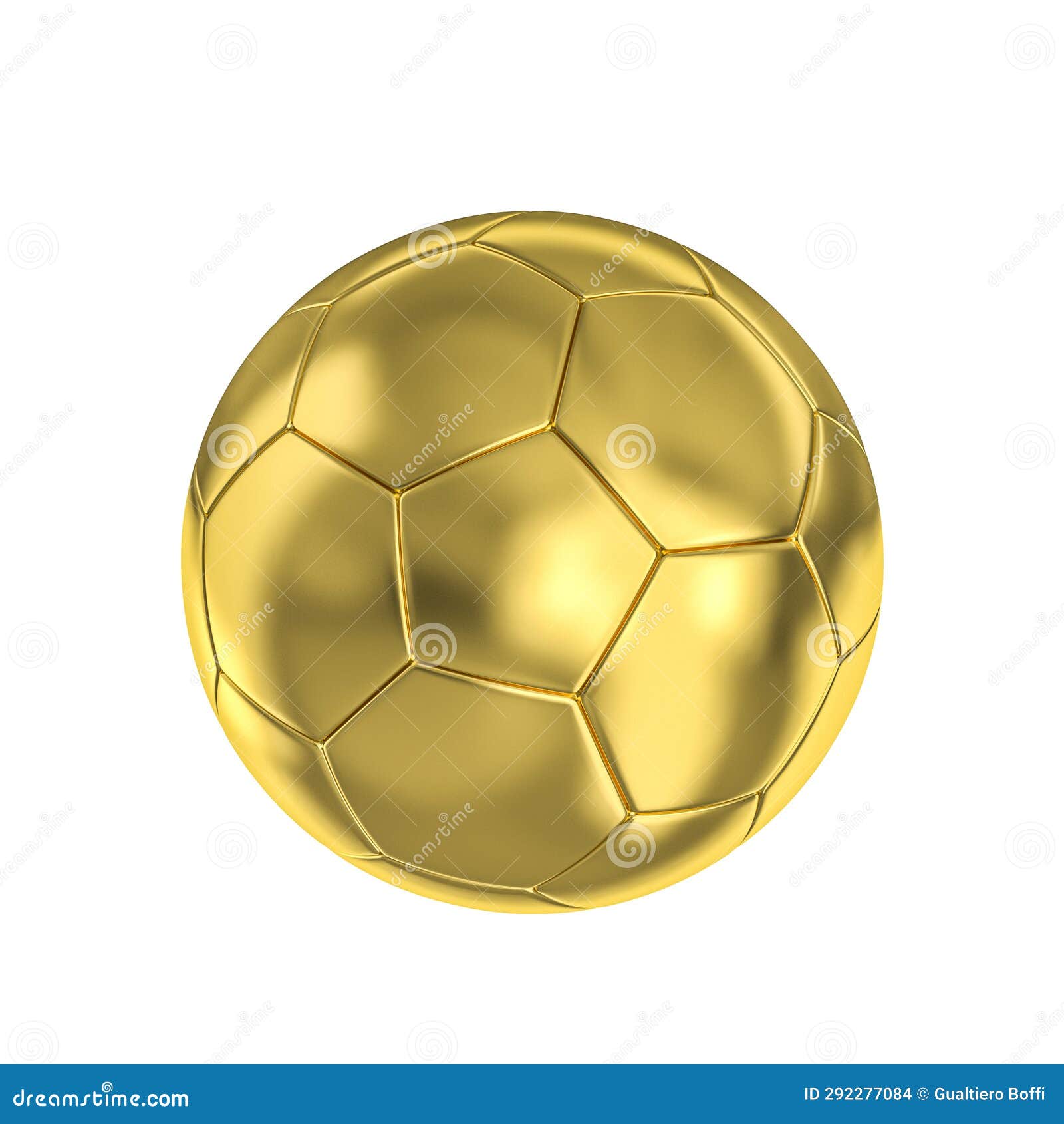 Gold Football Ball Isolated on White Stock Illustration - Illustration ...