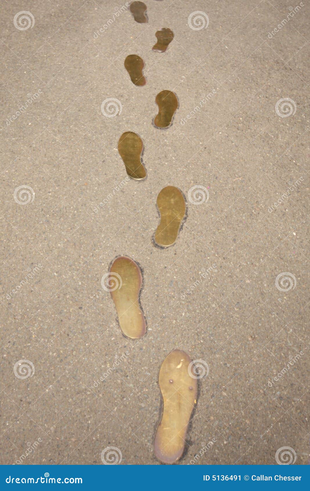 Gold footprints stock image. Image of wallpaper, footprint - 5136491