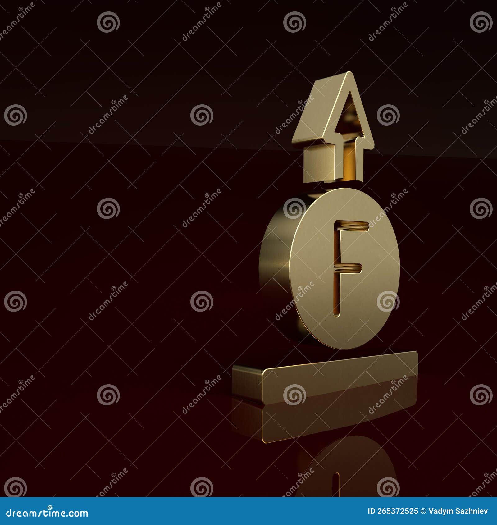 Gold Force of Physic Formula Calculation Icon Isolated on Brown ...