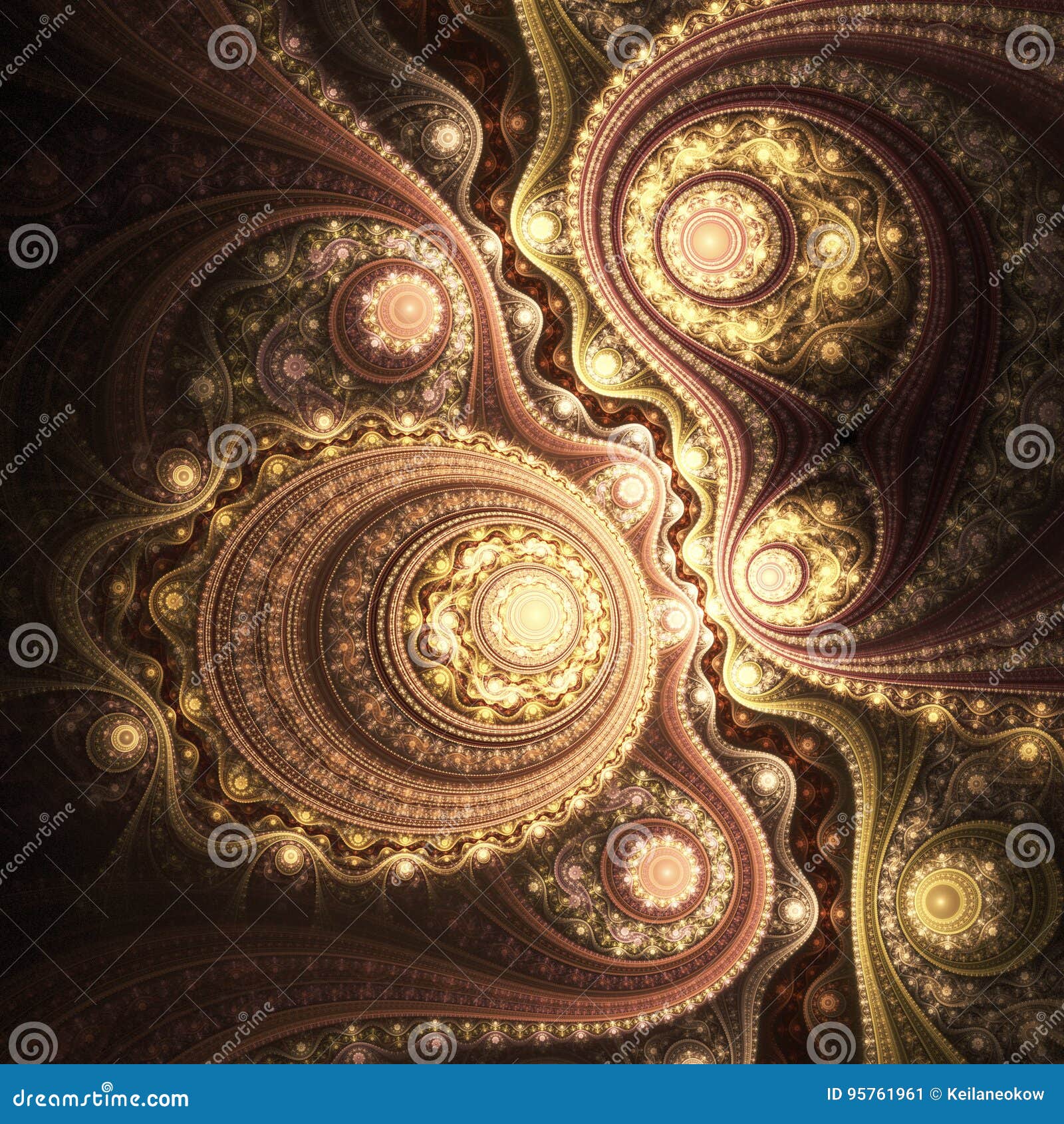 Gold fractal machine stock illustration. Illustration of card - 95761961