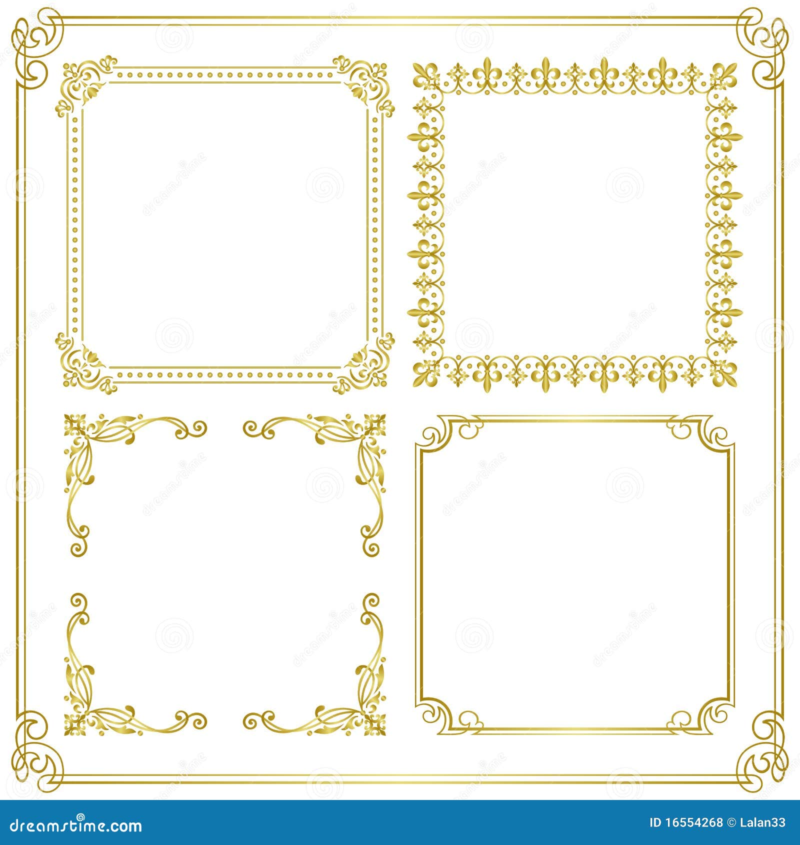 Gold frame stock vector. Illustration of elegance, beauty - 16554268