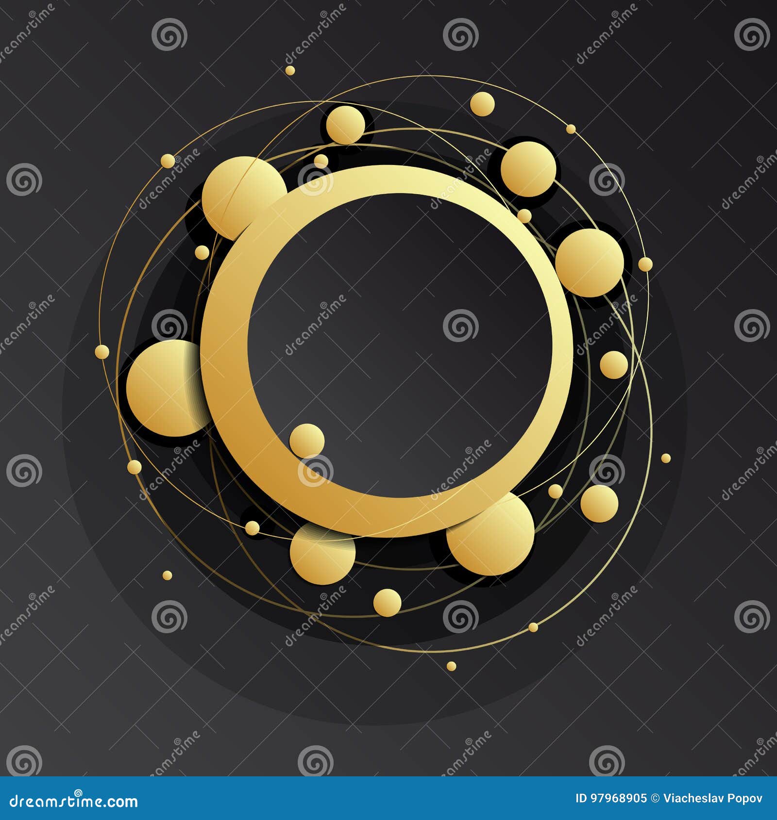 Gold Frame Abstract Background. Stock Illustration - Illustration of ...