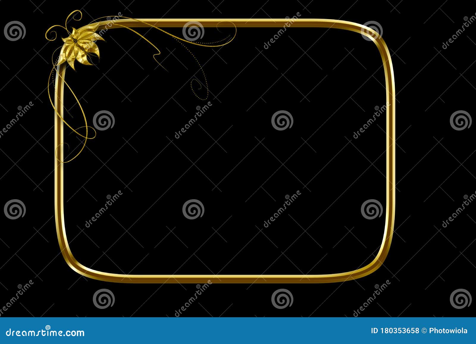 Gold Frame on a Black Background Stock Photo - Image of months, desktop ...