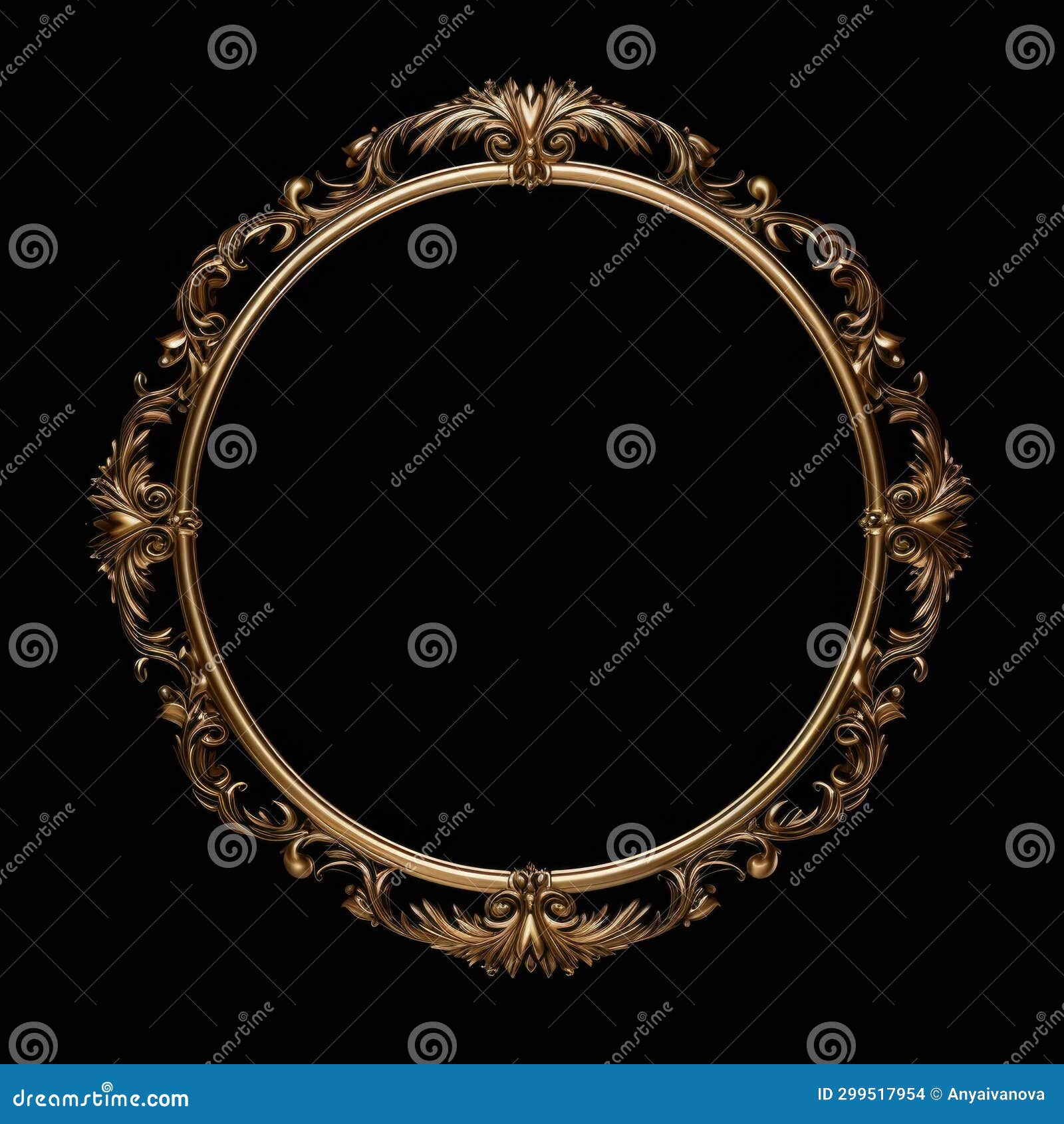 A Gold Frame with a Black Background Stock Illustration - Illustration ...
