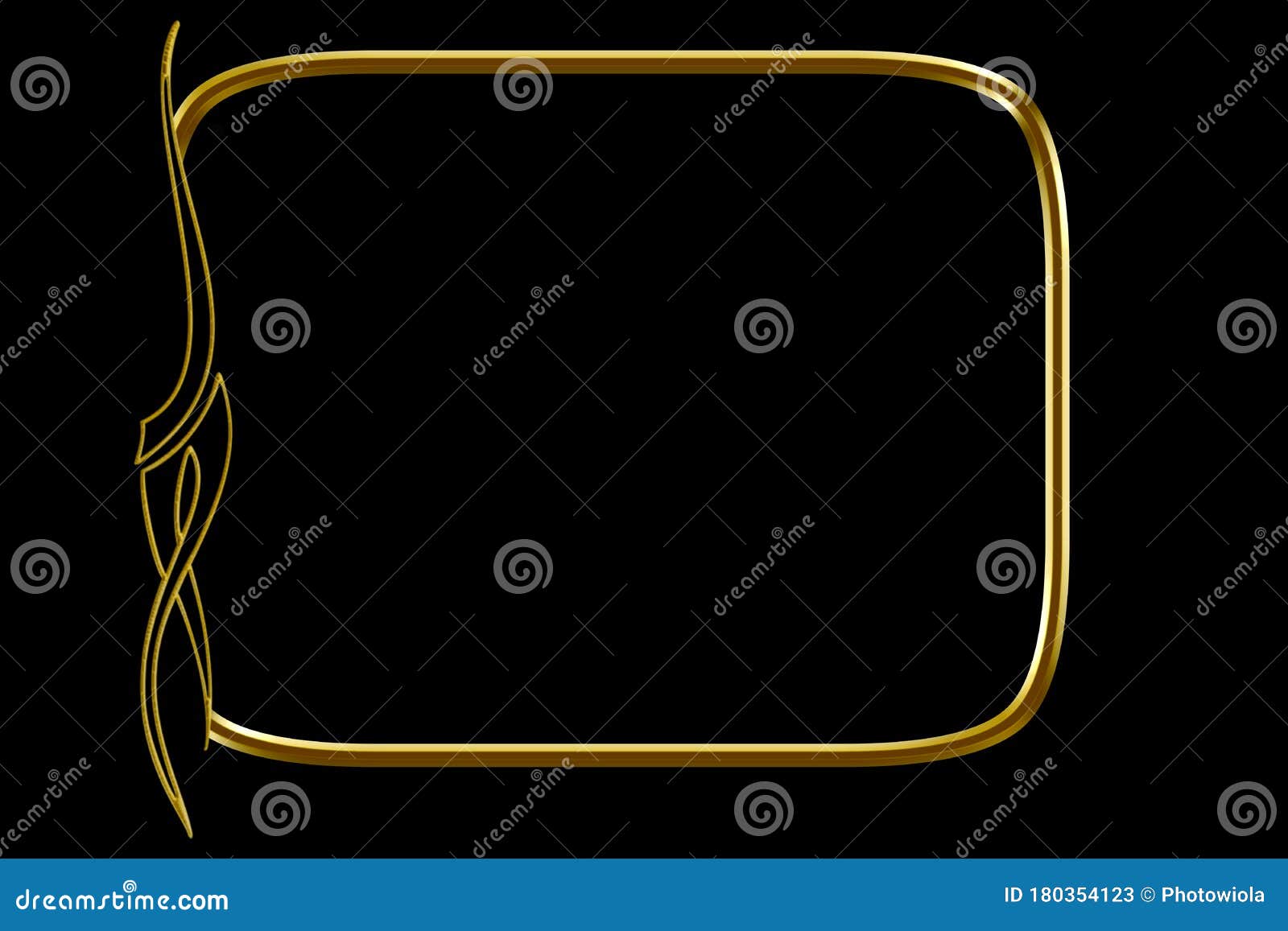 Gold Frame on a Black Background Stock Image - Image of golden, frame ...