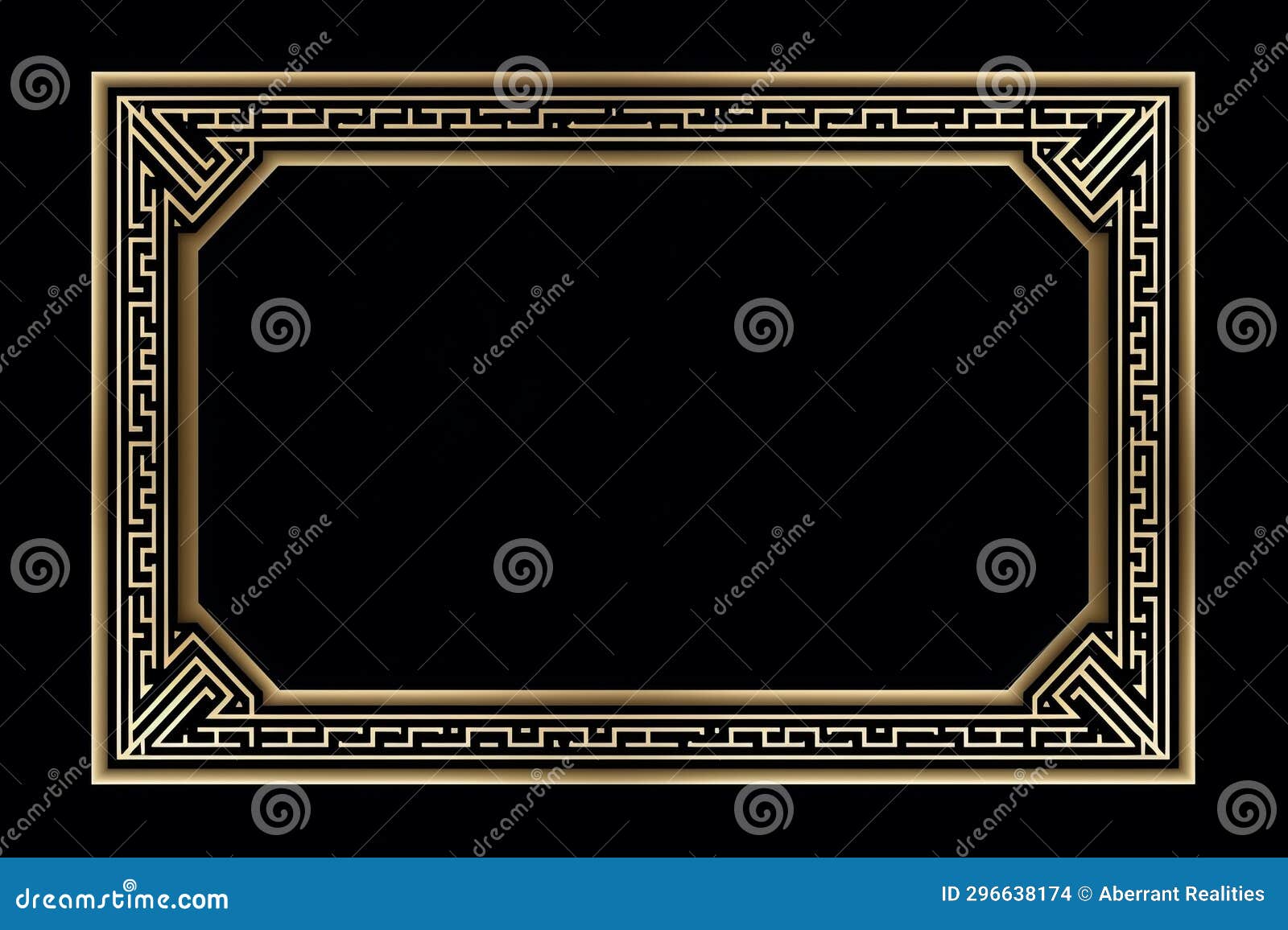 Gold Frame on Black Background Vector Stock Illustration - Illustration ...