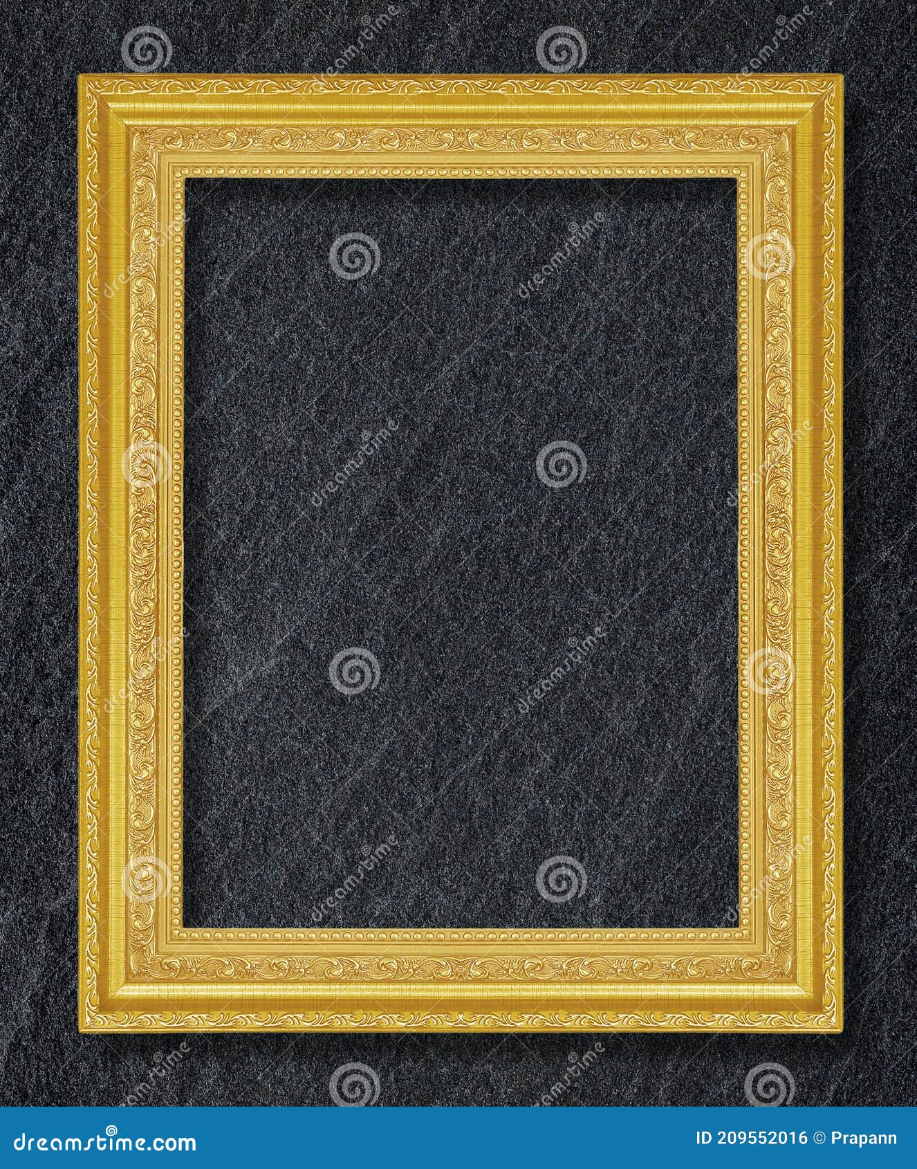 Gold Frame on Black Slate Stone Background Stock Photo - Image of ...