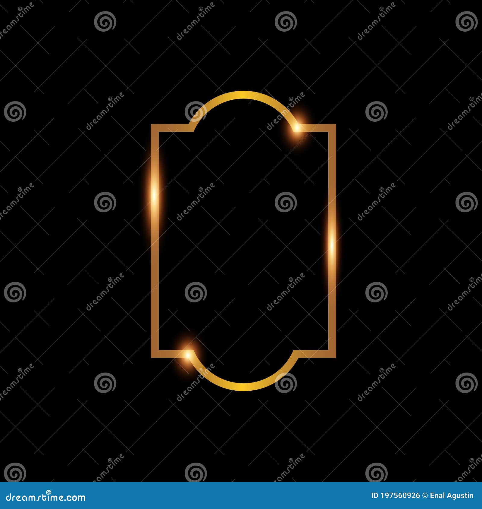 Gold Frame Border Design Template Stock Vector - Illustration of museum ...