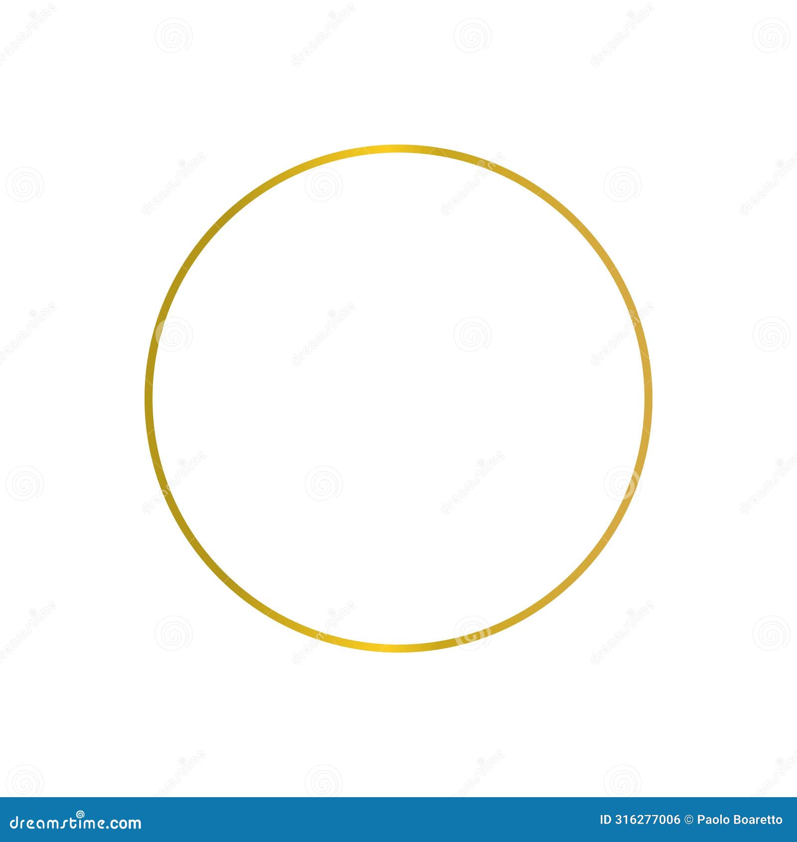 Gold Frame Border Golden Vector Thin Boarder Round Circle Element Stock ...